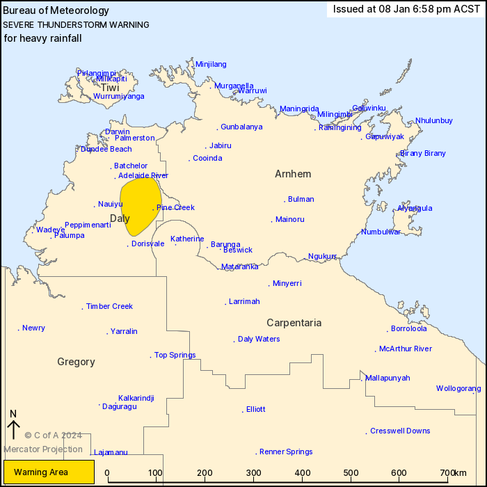 NT Severe Thunderstorm Warning: Heavy Rain - ewn.com.au Alert